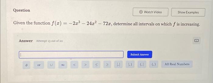 Question Answer Attempt 13 out of 20 Given the | Chegg.com