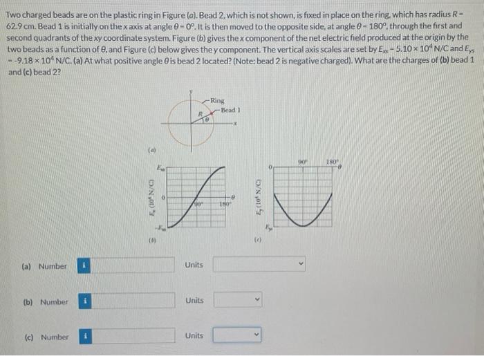 Solved Two charged beads are on the plastic ring in Figure | Chegg.com