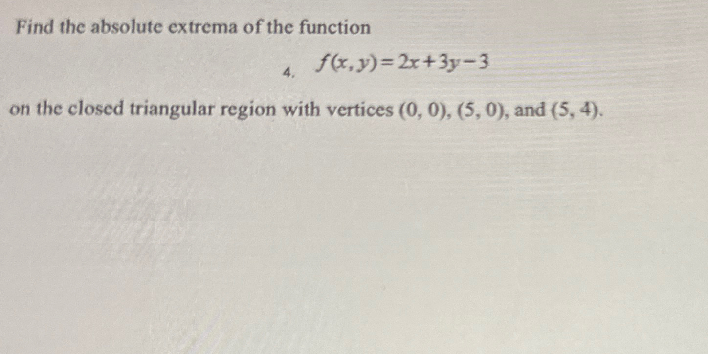 Solved Find the absolute extrema of the | Chegg.com