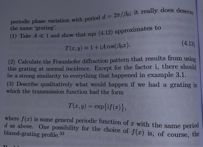 1. Brooker 4.3 2. The blazed diffraction grating: | Chegg.com