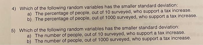 Solved which of the following random variables has a smaller | Chegg.com