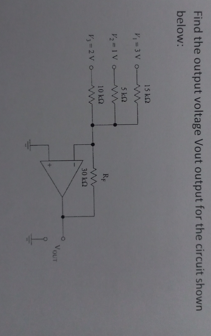 Solved Find the output voltage Vout output for the circuit | Chegg.com