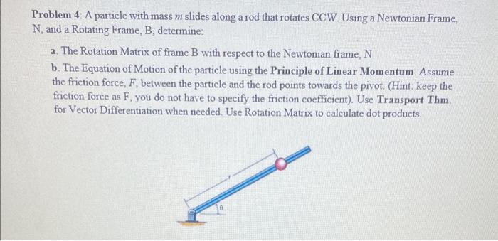 Solved Problem 4: A particle with mass m slides along a rod | Chegg.com