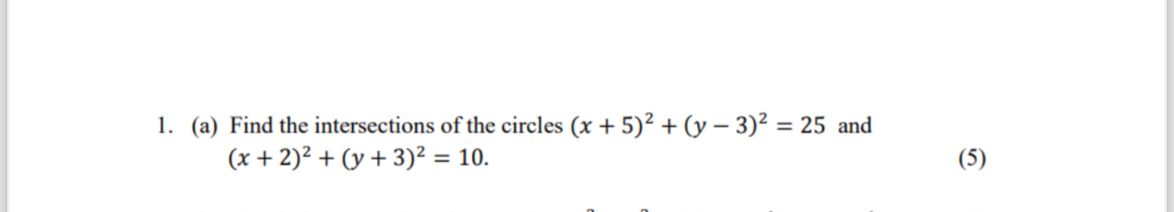Solved (a) ﻿Find the intersections of the circles | Chegg.com