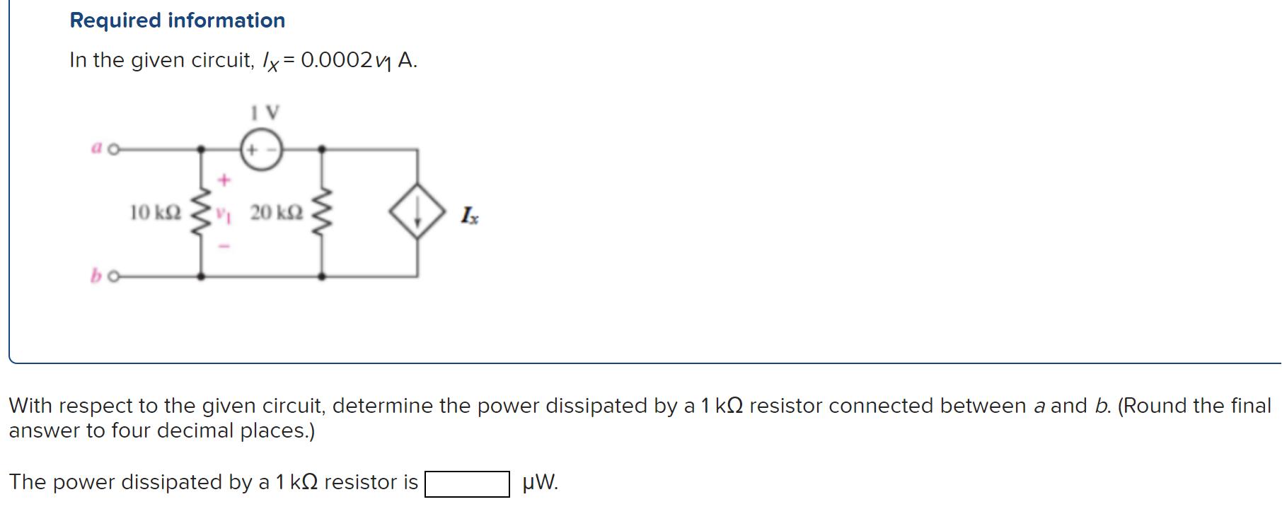 Solved Required informationIn the given circuit, | Chegg.com