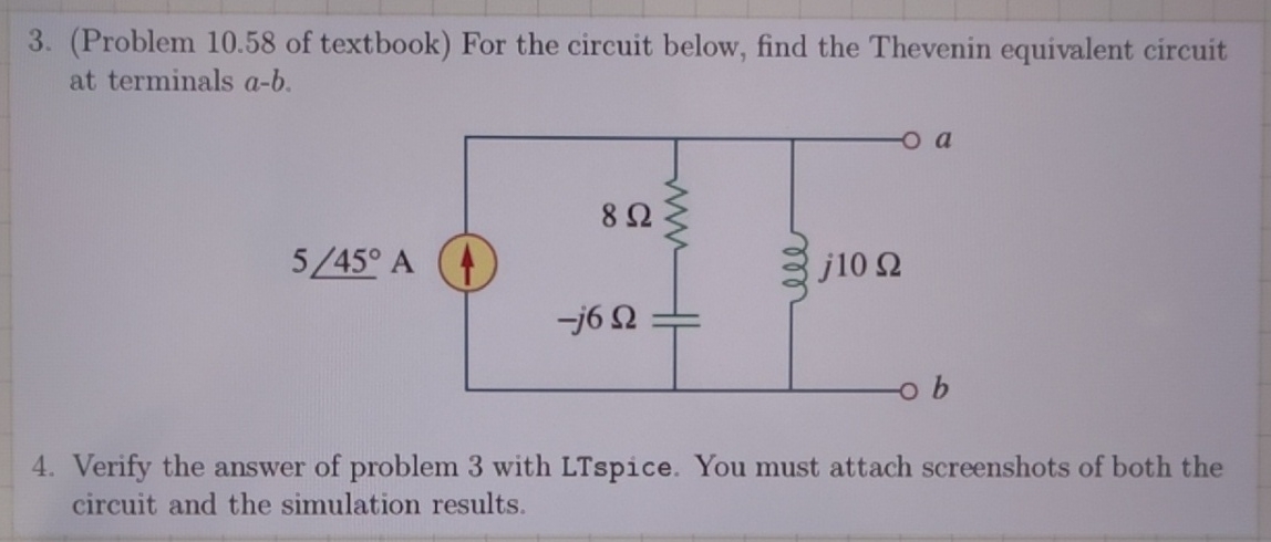 (Problem 10.58 ﻿of textbook) ﻿For the circuit below, | Chegg.com