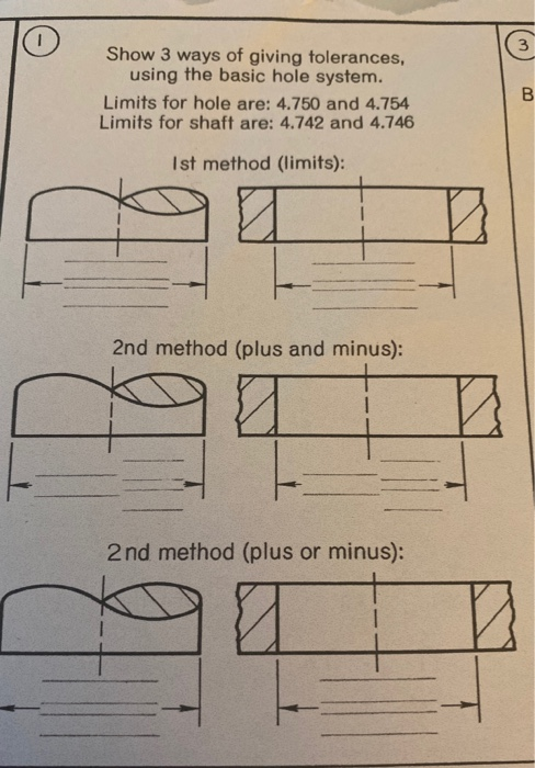 Solved Show 3 ways of giving tolerances, using the basic | Chegg.com