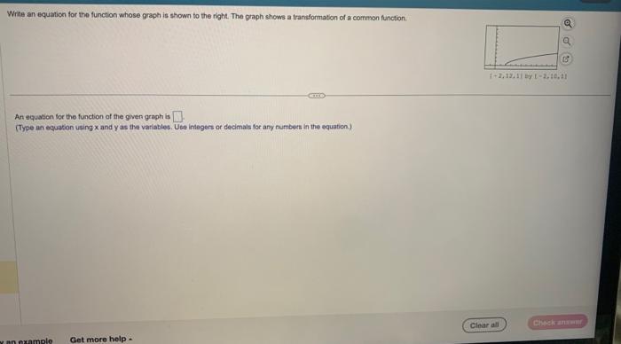 Solved Write an equation for the function whose graph is | Chegg.com