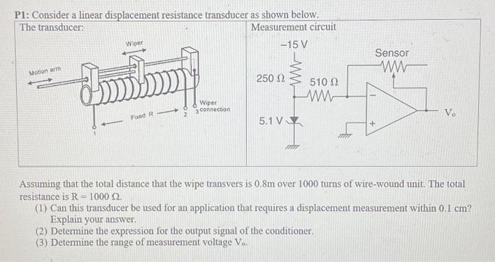 Solved P1: Consider a linear displacement resistance | Chegg.com