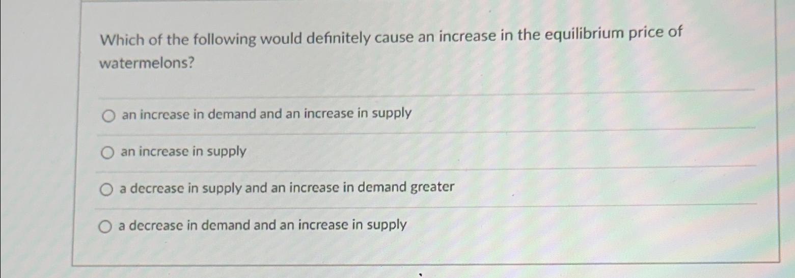 Solved Which of the following would definitely cause an | Chegg.com