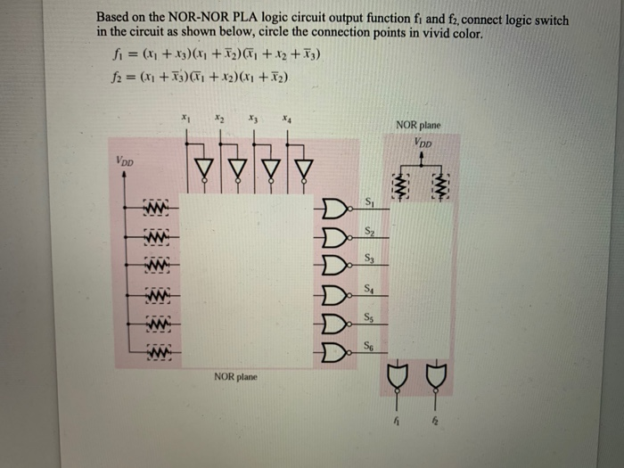 Solved Based on the NOR-NOR PLA logic circuit output | Chegg.com