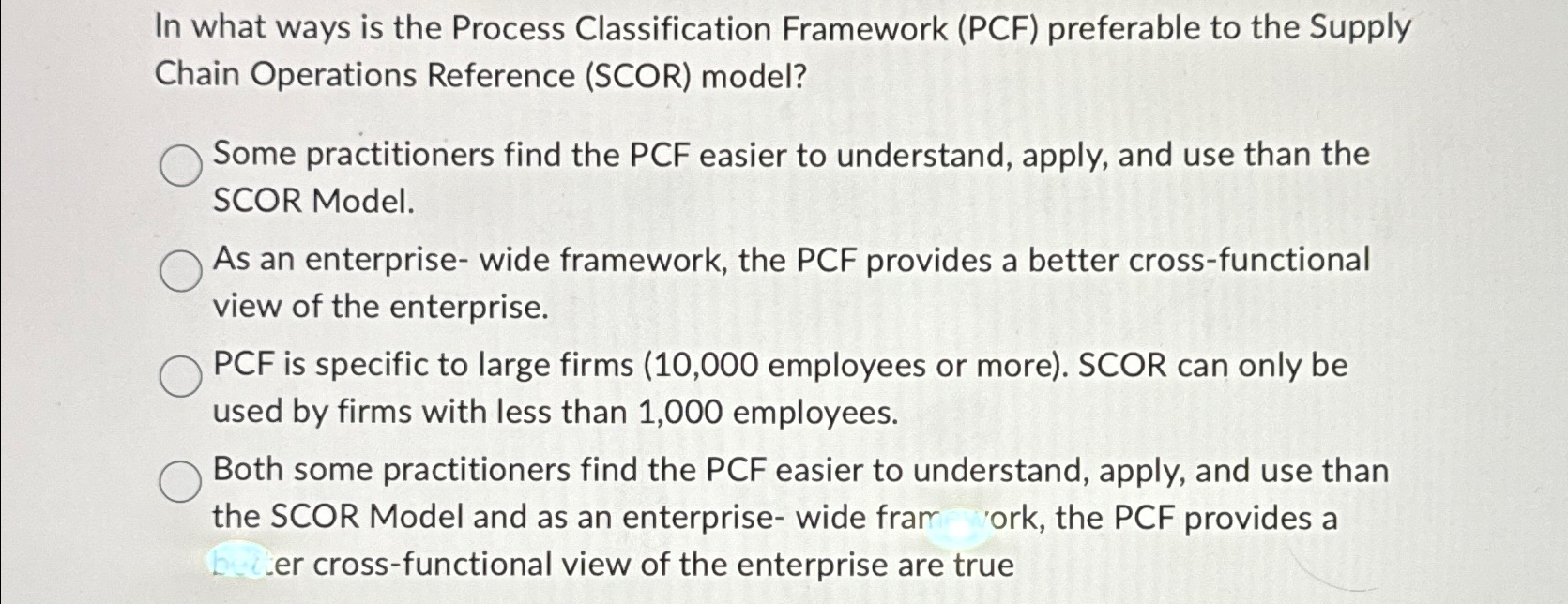 Solved In What Ways Is The Process Classification Framework