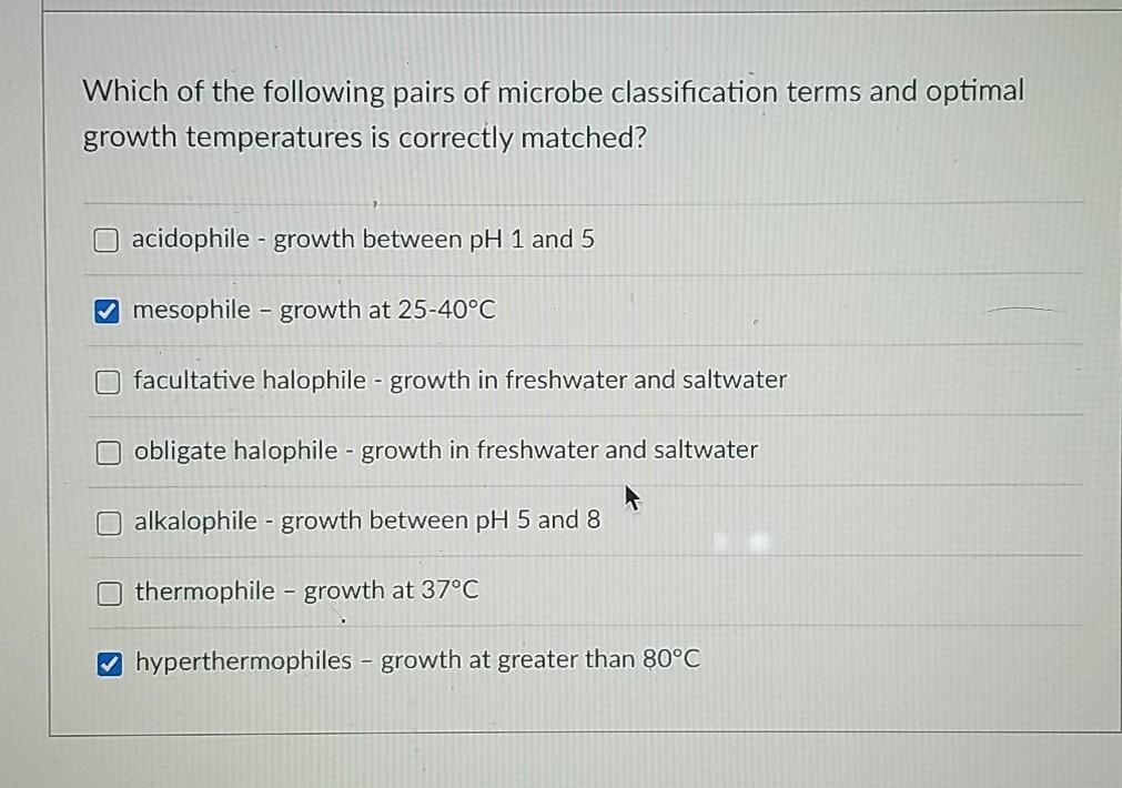 Solved Which of the following pairs of microbe | Chegg.com