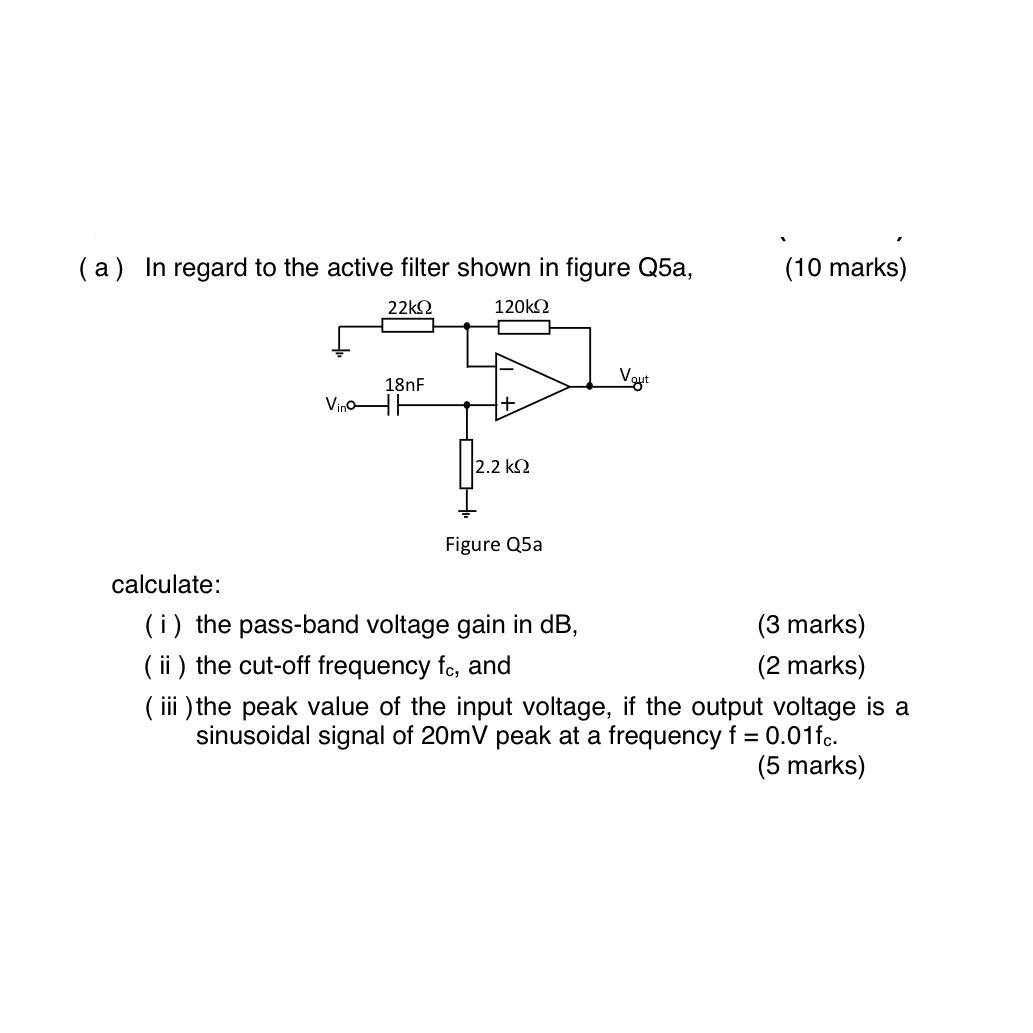 Solved ( ﻿a ) ﻿In regard to the active filter shown in | Chegg.com