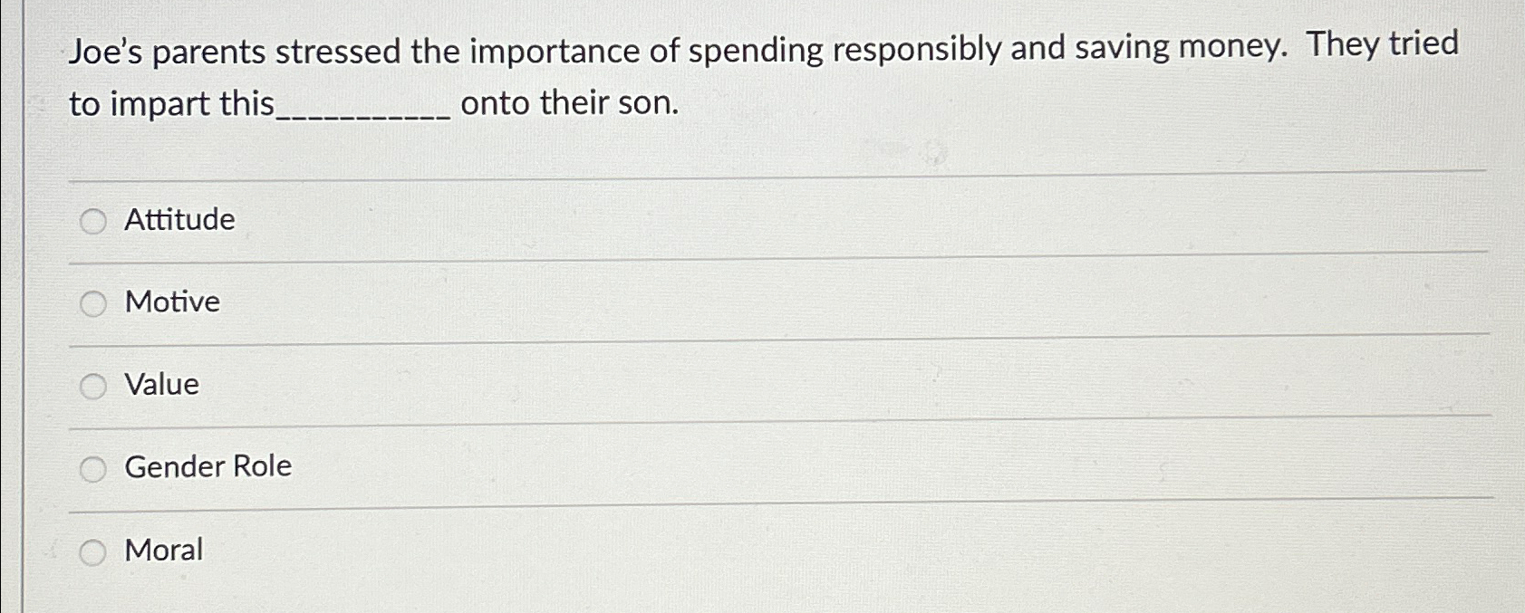 Solved Joe's parents stressed the importance of spending | Chegg.com