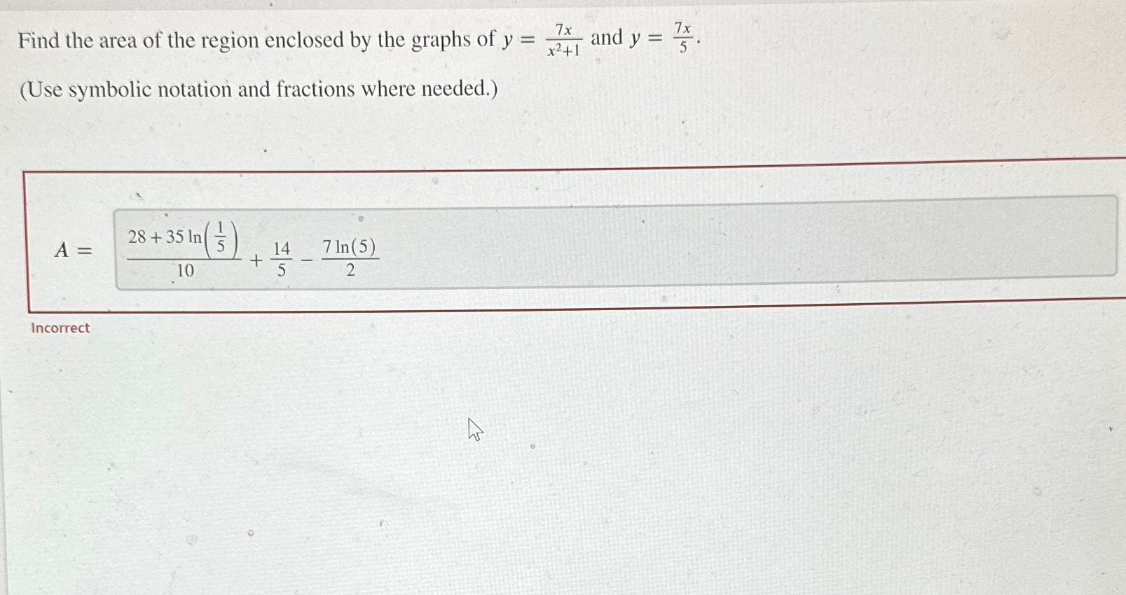 Solved Find the area of the region enclosed by the graphs of | Chegg.com