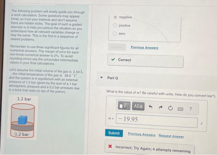 Solved 2 Consider a container with a frictionless piston | Chegg.com