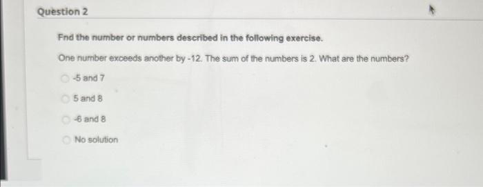 Solved Fnd the number or numbers described in the following | Chegg.com