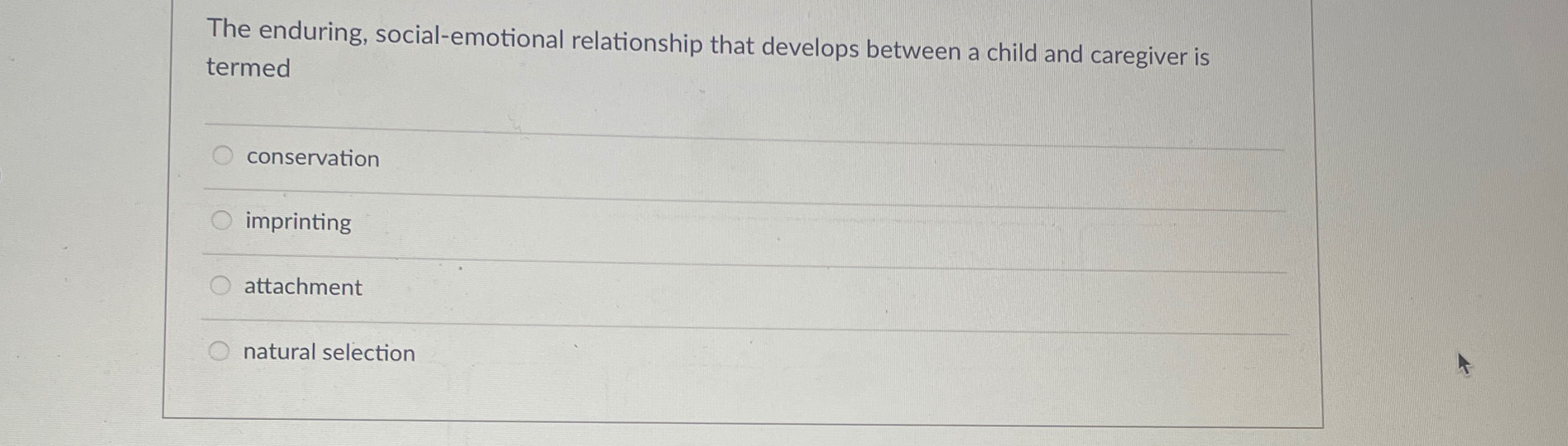 Solved The enduring, social-emotional relationship that | Chegg.com