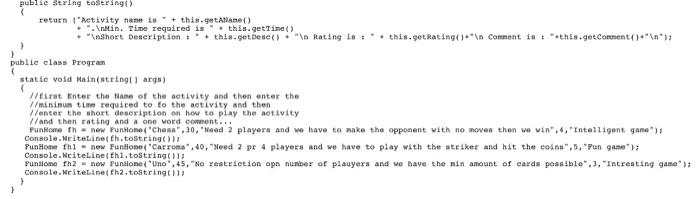 Solved // Instance Variables String a name; int time; String | Chegg.com