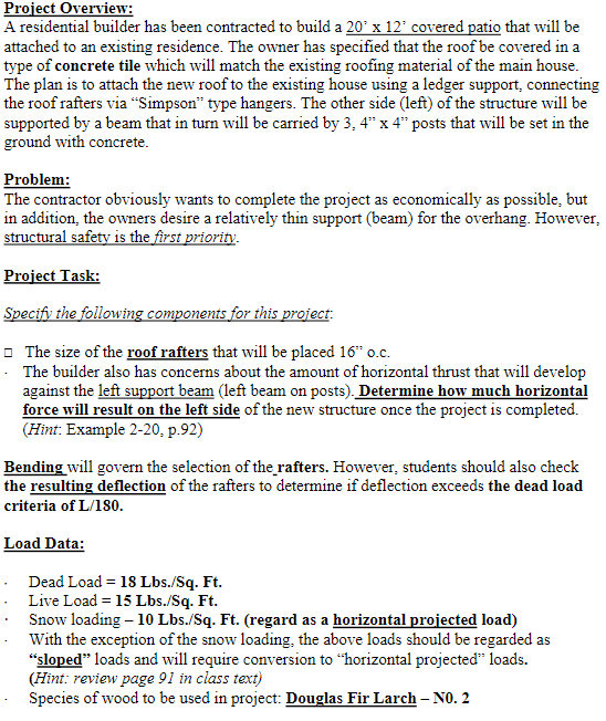 Solved A residential builder has been contracted to build a | Chegg.com