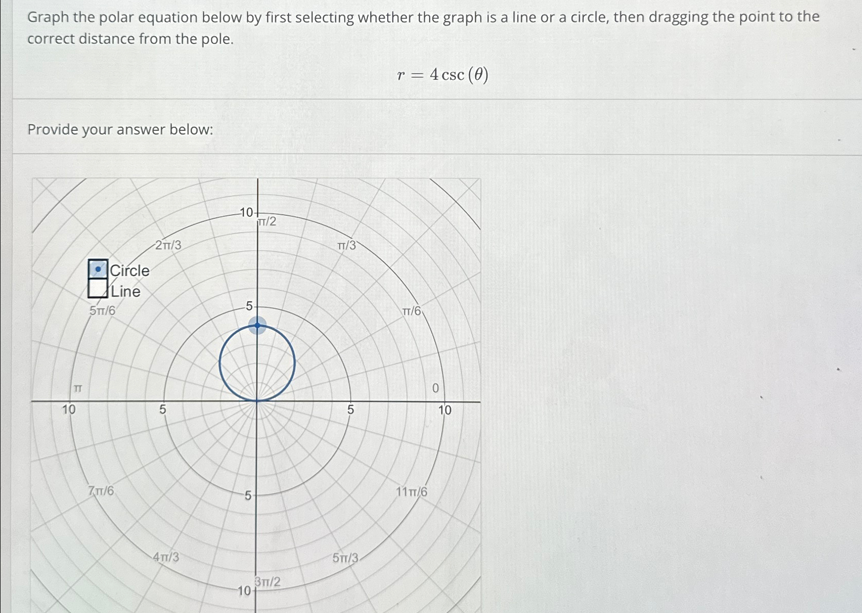 Solved Graph the polar equation below by first selecting | Chegg.com