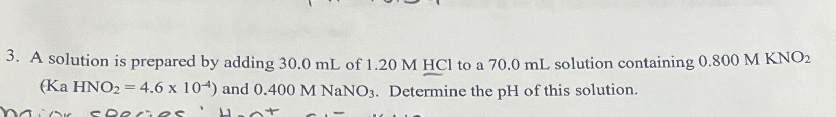 A solution is prepared by adding 30.0mL ﻿of 1.20MHCl | Chegg.com