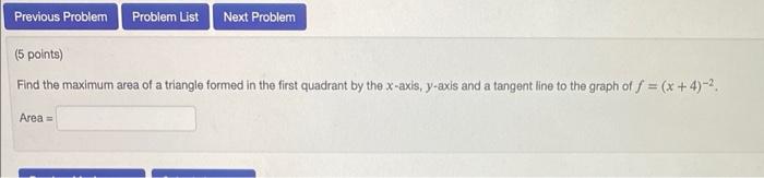 Solved Find the maximum area of a triangle formed in the | Chegg.com