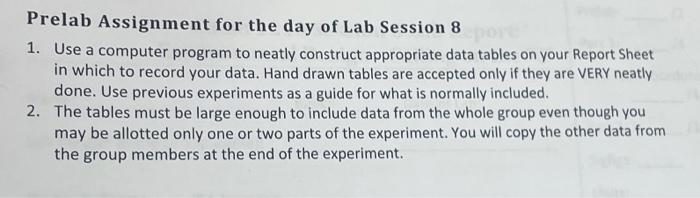 Prelab Assignment for the day of Lab Session 8 1. Use | Chegg.com