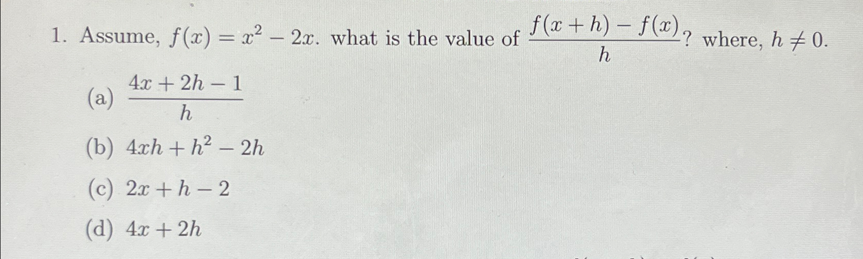 Solved Assume, f(x)=x2-2x. what is the value of | Chegg.com Solved Assume, f(x)=x2-2x. what is the value of | Chegg.com