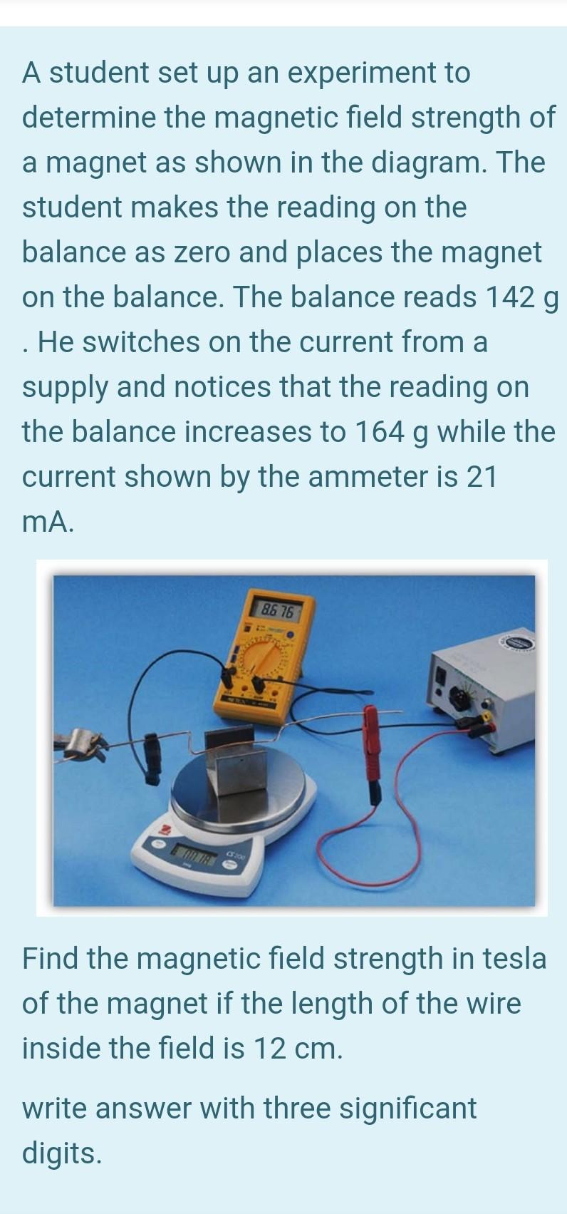 Solved A student set up an experiment to determine the | Chegg.com
