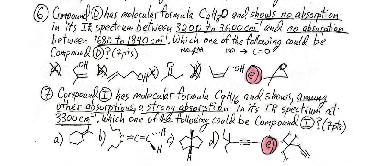 Solved 6 ﻿compound D ﻿has Molecular Formula C4h8o ﻿and
