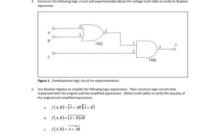 Solved 1. Construct the following logic circuit and | Chegg.com