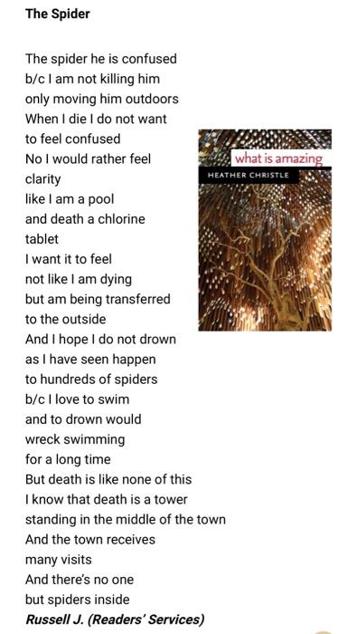 I need help doing a quick 5 minute poem presentation. | Chegg.com