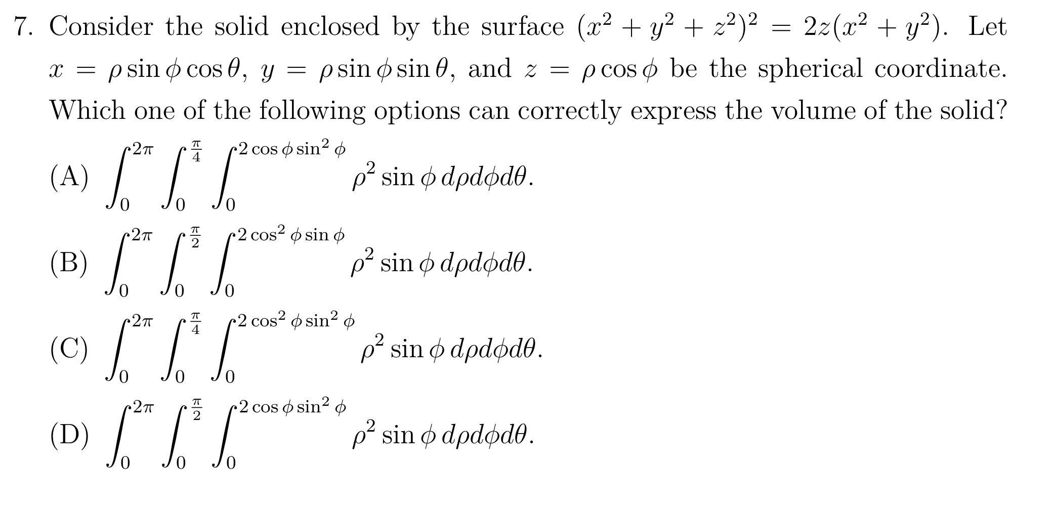 Solved Consider the solid enclosed by the surface | Chegg.com