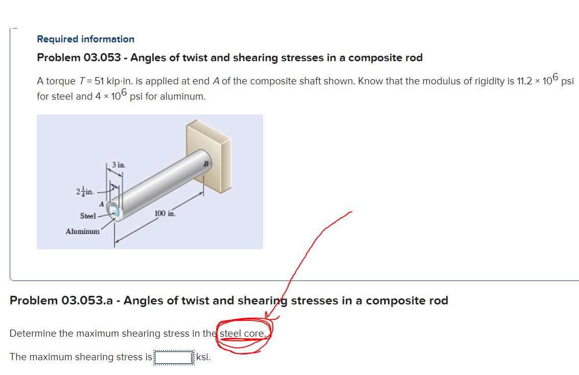 Solved Required informationProblem 03.053 - ﻿Angles of twist | Chegg.com