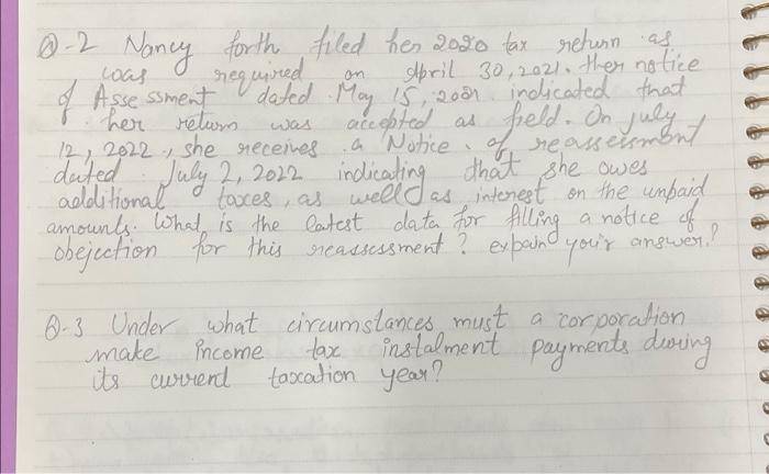 Solved Coas required ارمان .a Notice - 0-2 Nancy forth filed | Chegg.com
