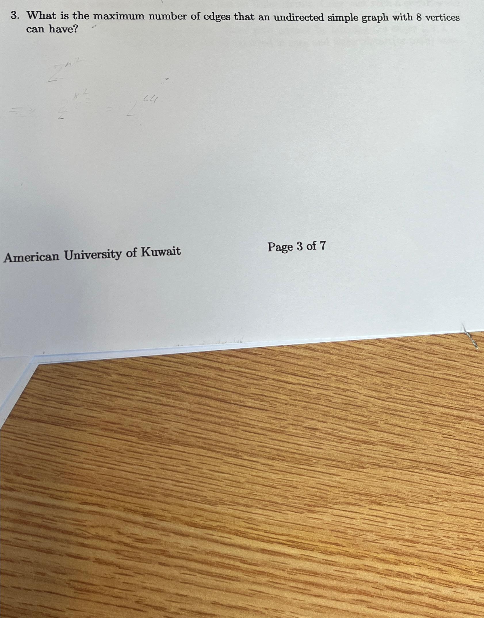 Solved What is the maximum number of edges that an | Chegg.com