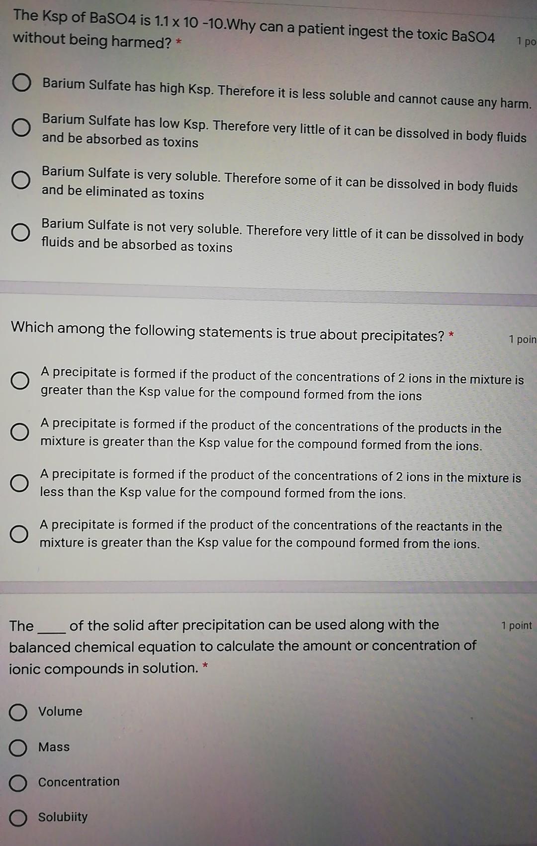Solved The Ksp of BaSO4 is 1.1 x 10 -10.Why can a patient | Chegg.com