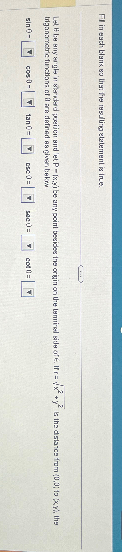 Solved Fill in each blank so that the resulting statement is | Chegg.com