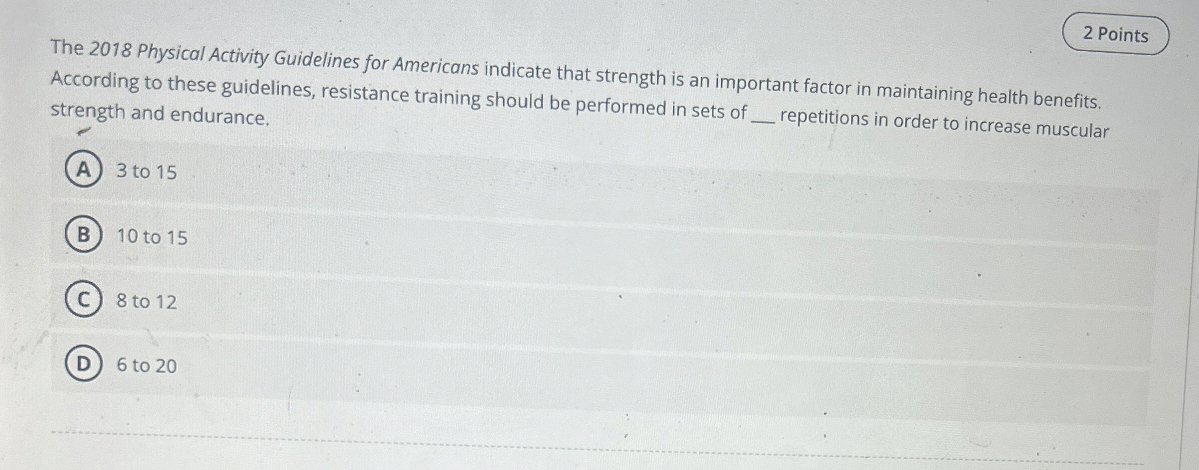 Solved The 2018 ﻿Physical Activity Guidelines for Americans | Chegg.com