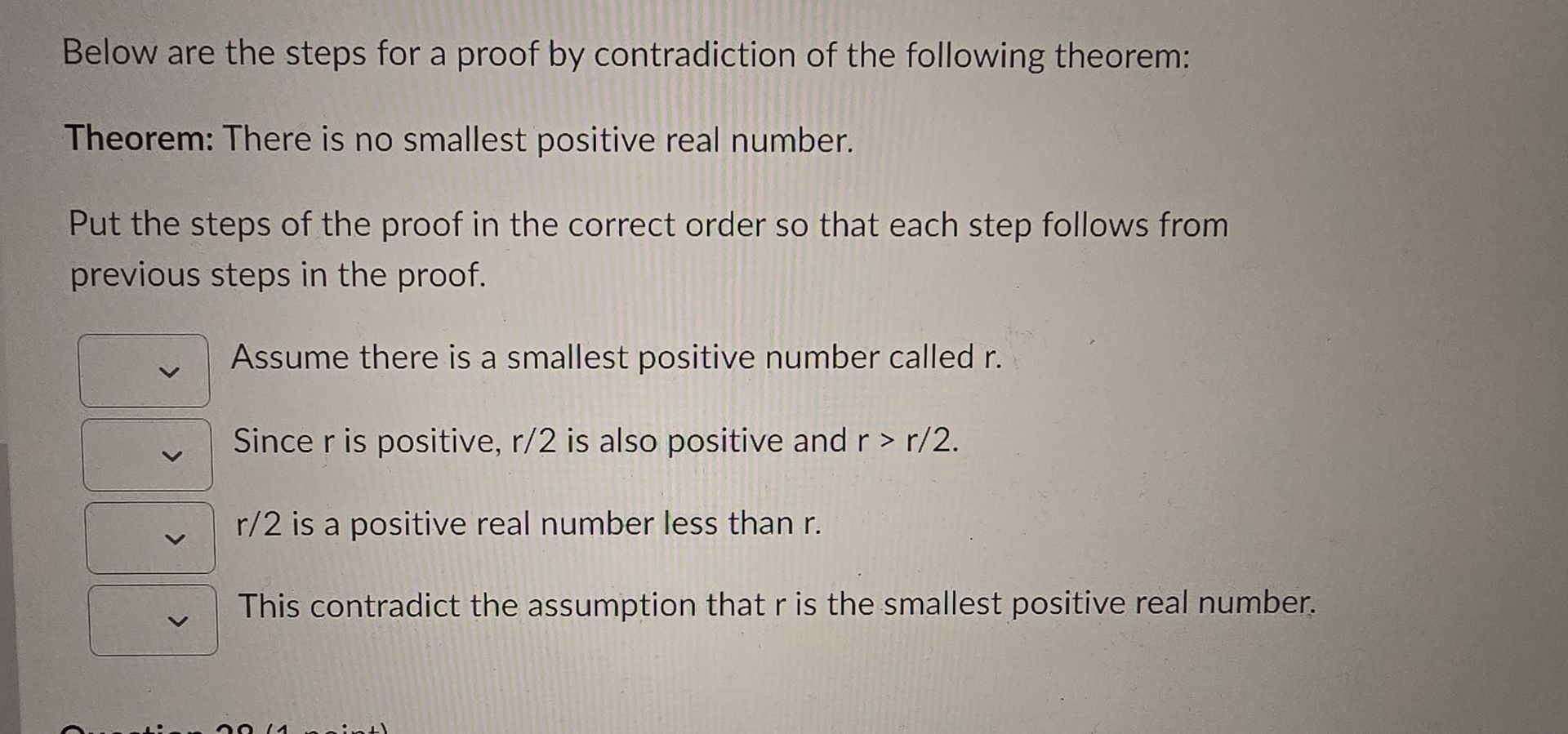 Solved Below are the steps for a proof by contradiction of | Chegg.com