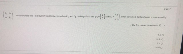 Solved (EA An unperturbed two-level system has energy | Chegg.com