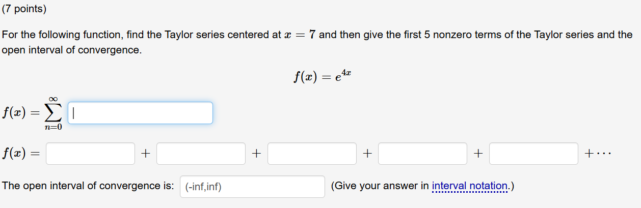 Solved (7 ﻿points)For the following function, find the | Chegg.com