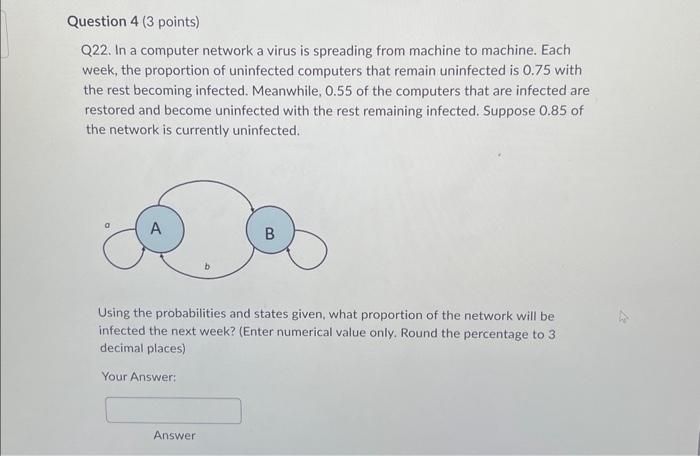 Solved Q22. In a computer network a virus is spreading from | Chegg.com