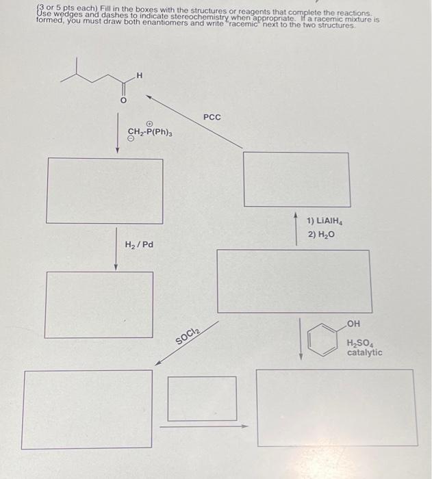 Solved ( 3 or 5 pts each) Fill in the boxes with the | Chegg.com