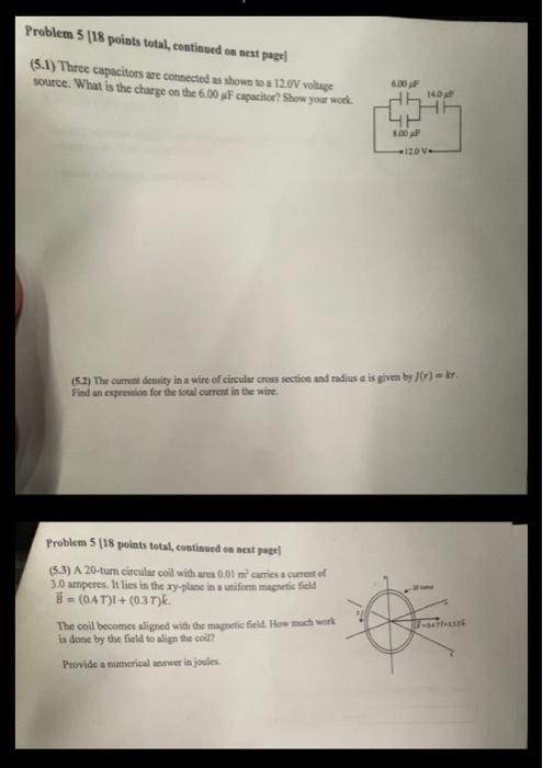 Solved Problem 5 [18 points total, continued on next page] | Chegg.com