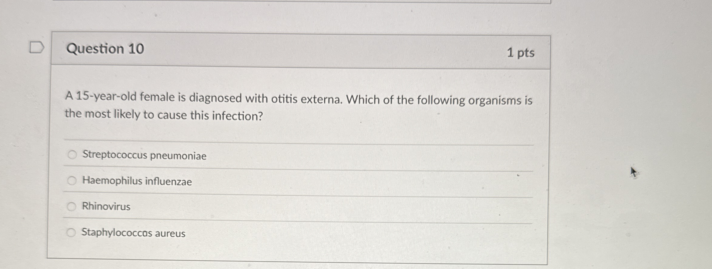 Solved Question 101 ﻿ptsA 15-year-old female is diagnosed | Chegg.com