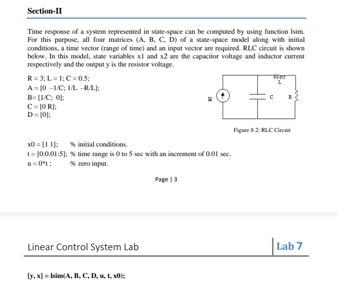 Time response of a system represented in state-space | Chegg.com