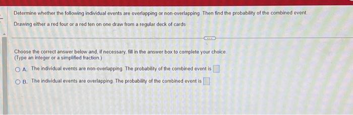 Solved Determine whether the following individual events are | Chegg.com